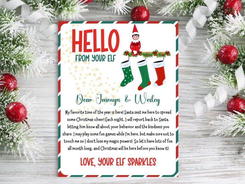 Editable Elf Arrival and Goodbye Letter Set, Christmas Elf Letter Combo ...