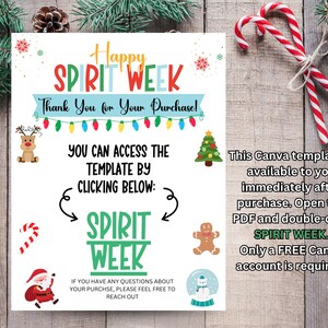 EDITABLE Christmas Spirit Week Flyer Canva Template, School Spirit ...