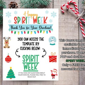 EDITABLE Christmas Spirit Week Flyer Canva Template, School Spirit ...