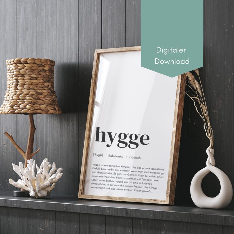 Hygge Definition Poster | Digital Download | Postcard | Wall Art - Etsy