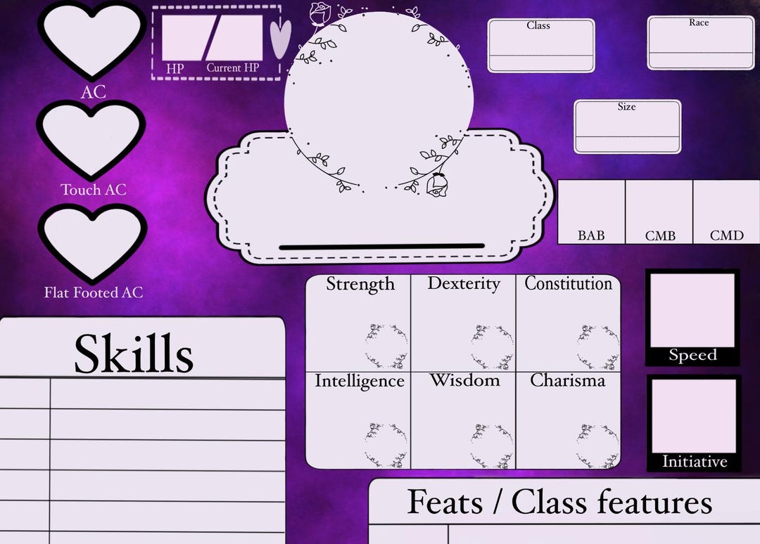 Pathfinder 1e Character Sheet - Etsy