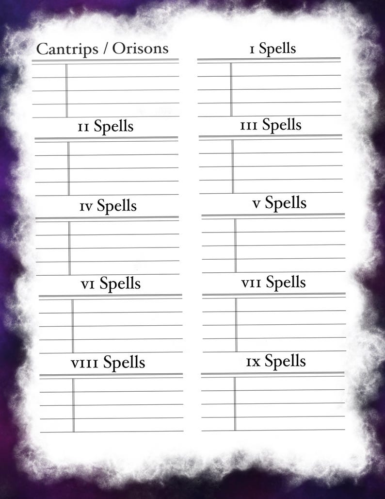 Custom Character Sheets - Etsy