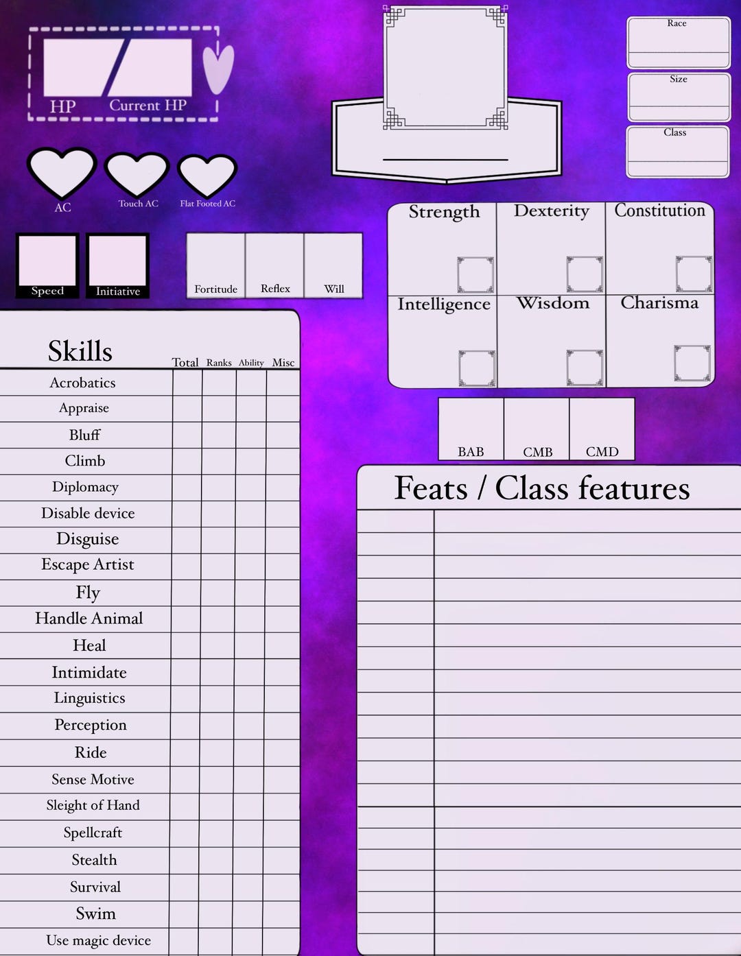 Custom Character Sheets - Etsy