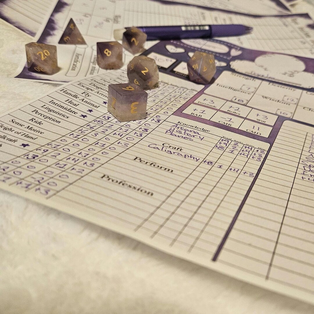 Pathfinder 1e Character Sheet - Etsy UK