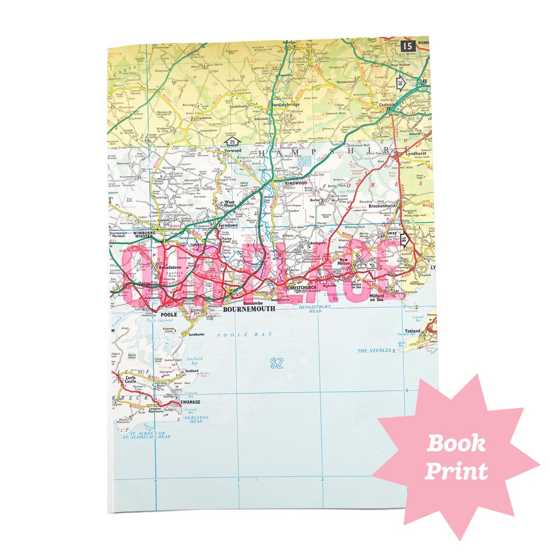 Our Home Map Bournemouth Screen Print - Etsy