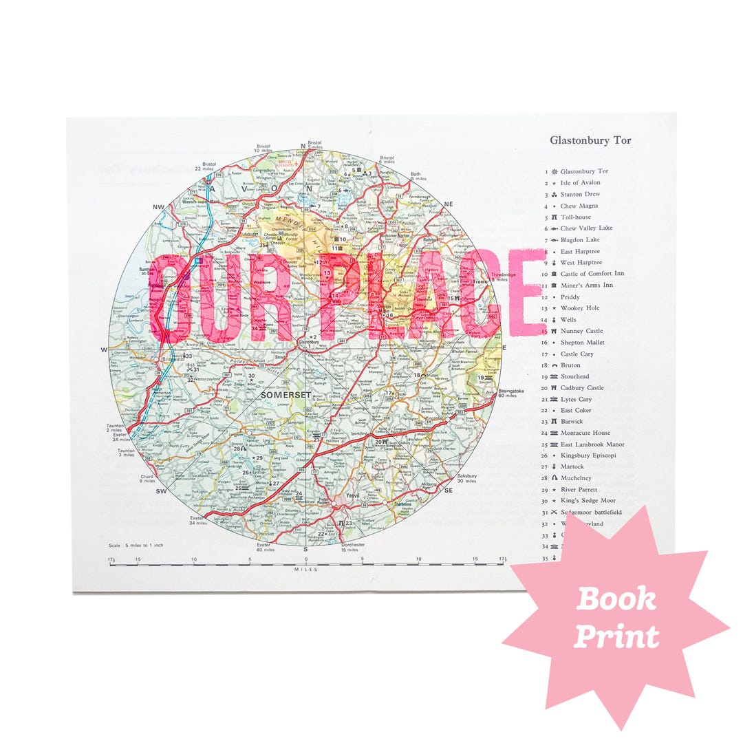 Our Home Map Somerset Screen Print - Etsy