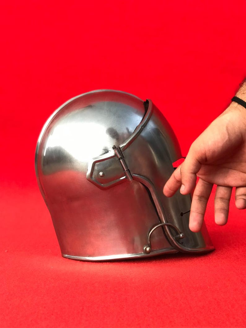Medieval Barbute Helmet Open Face Visored Warrior Knight Armory 18g ...