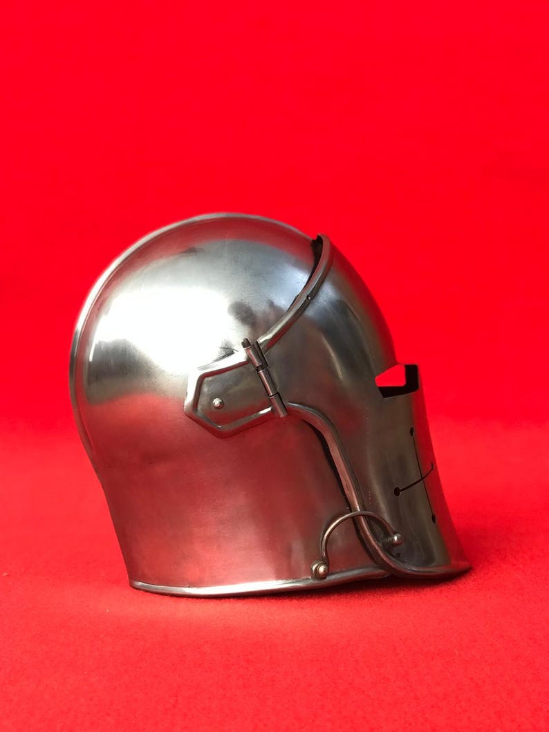 Medieval Barbute Helmet Open Face Visored Warrior Knight Armory 18g ...