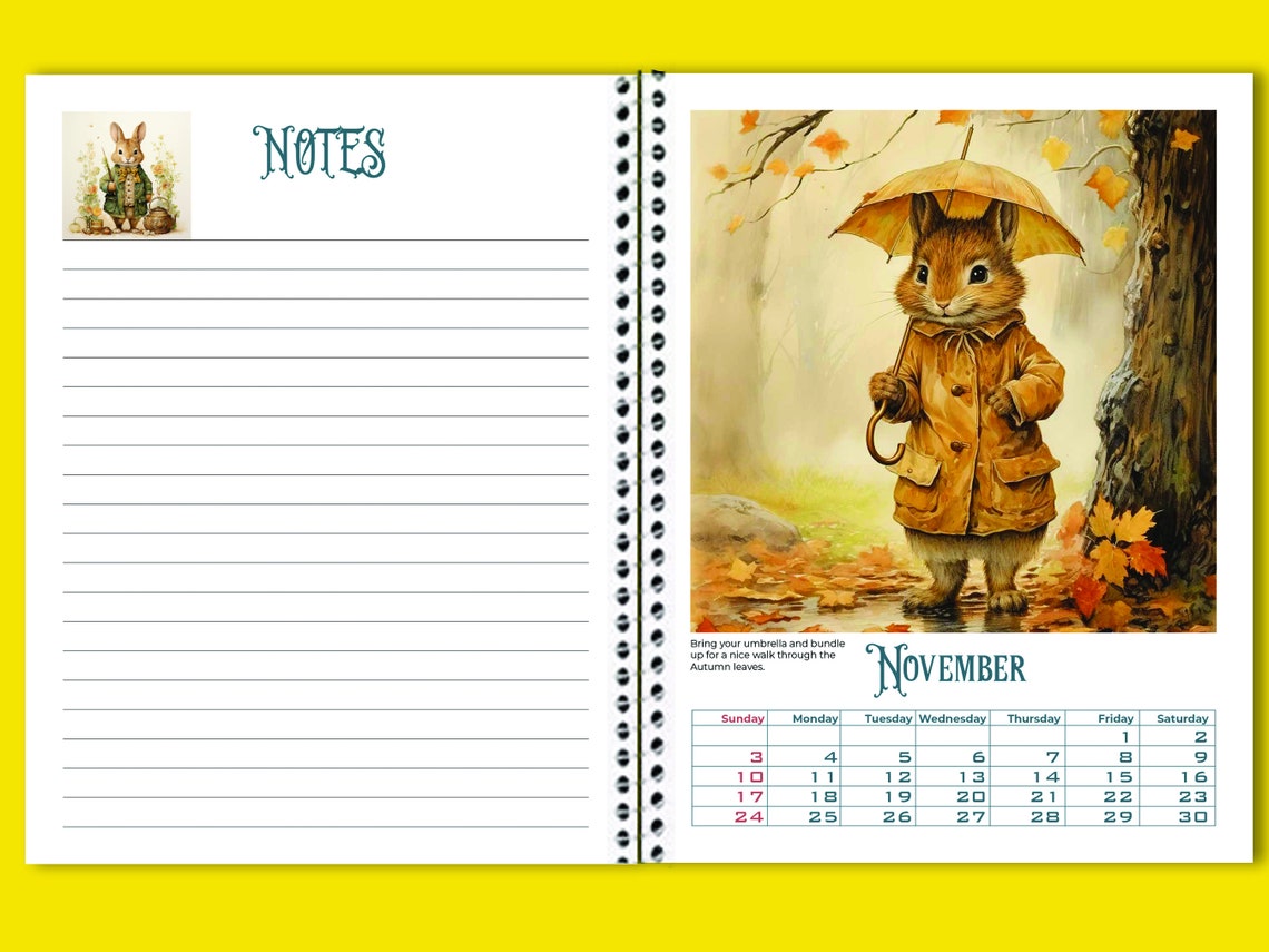 Bunny Tales: Adorable Calendar/notebook in the Style of Beatrix Potter ...