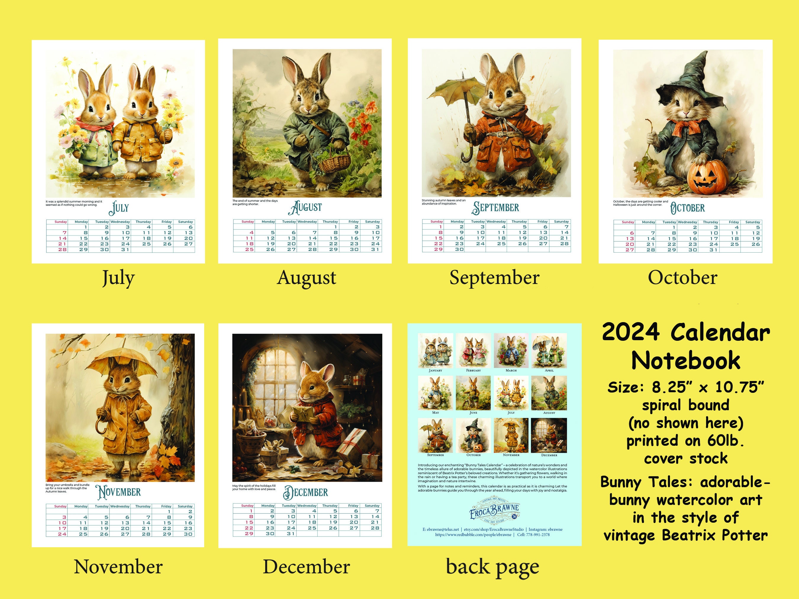 Bunny Tales: Adorable Calendar/notebook in the Style of Beatrix Potter ...