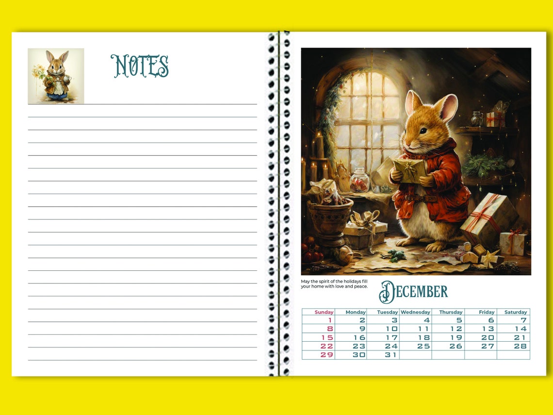 Bunny Tales: Adorable Calendar/notebook in the Style of Beatrix Potter ...