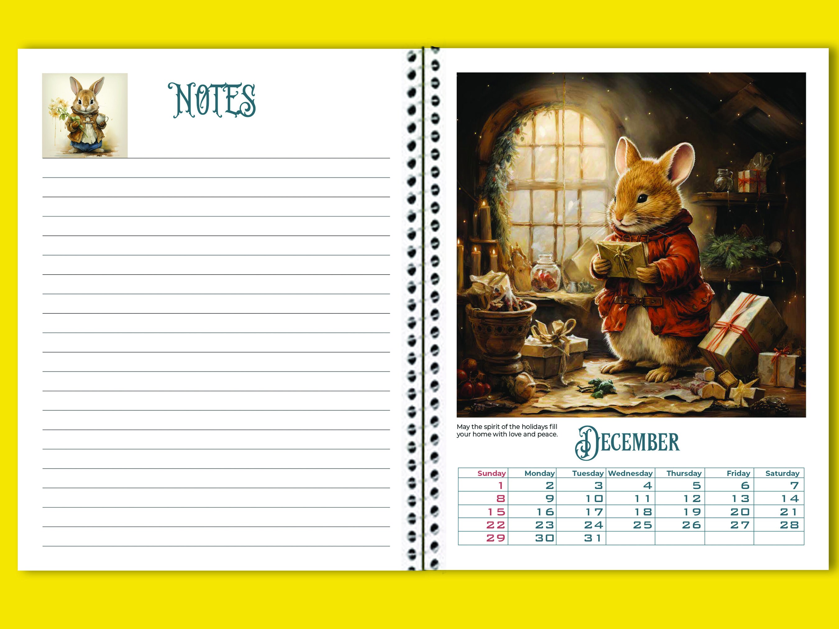 Bunny Tales: Adorable Calendar/notebook in the Style of Beatrix Potter ...