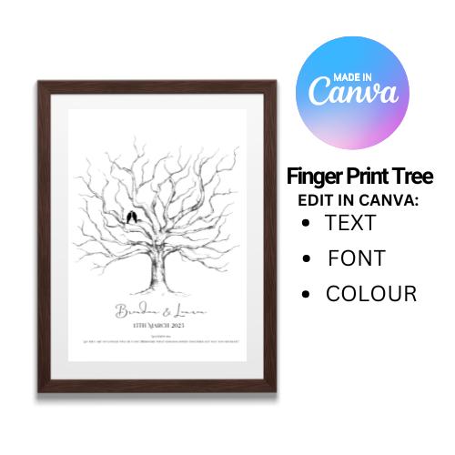 FINGERPRINT TREE, Instant Download Printable, Personalised Thumbprint ...