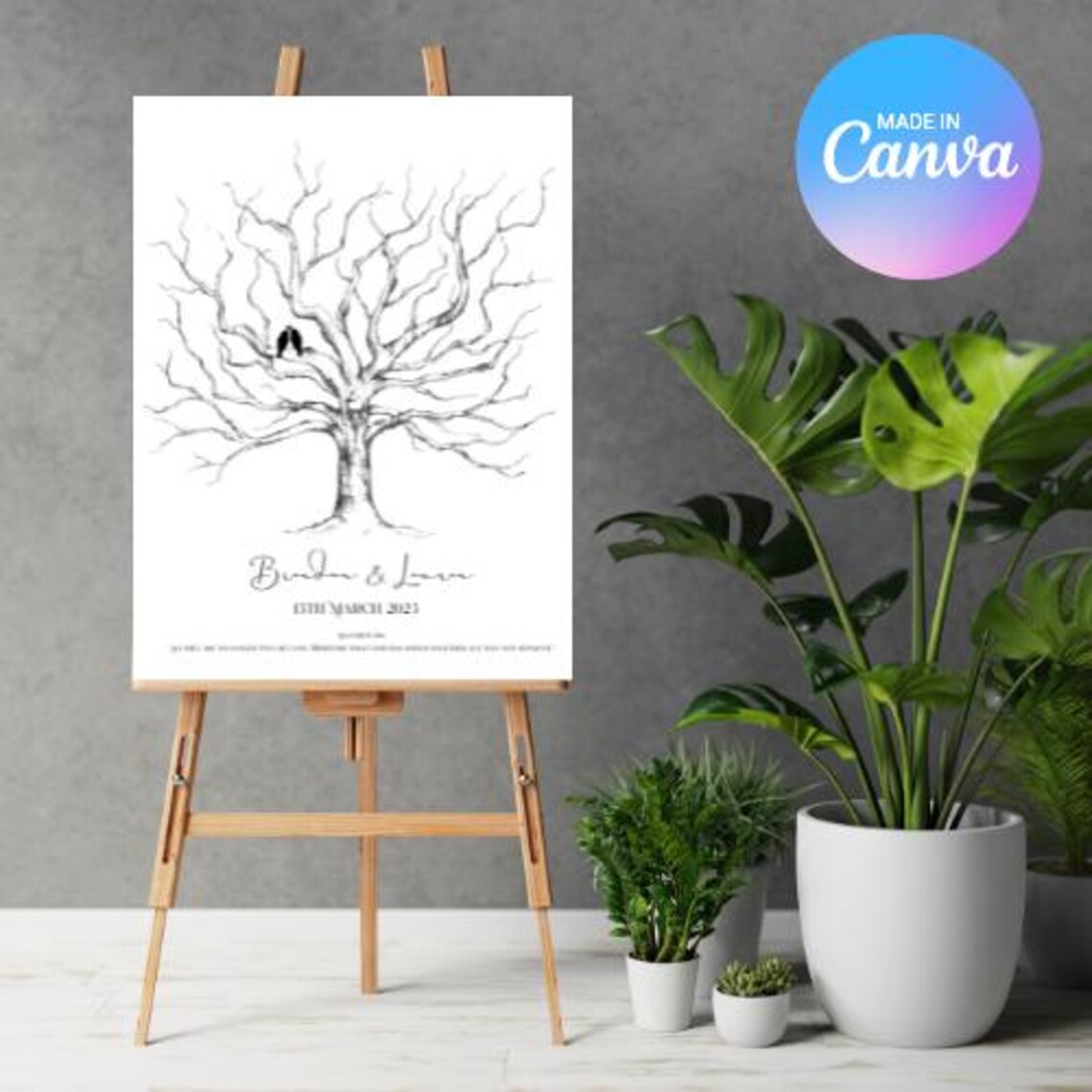 FINGERPRINT TREE, Instant Download Printable, Personalised Thumbprint ...