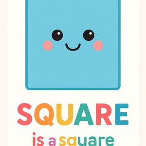 Printable Shape Flashcards for Kids | Cute Kawaii Shapes Poster ...