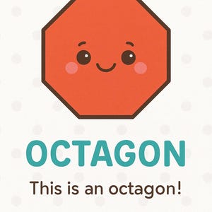 Printable Shape Flashcards for Kids | Cute Kawaii Shapes Poster ...