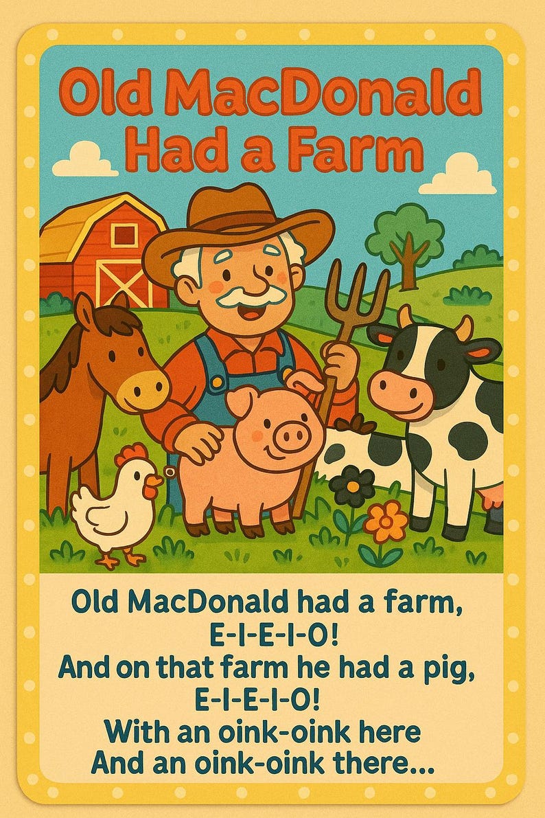 Nursery Rhymes Poster Bundle – 10 Classic Kids Songs for Nursery or ...