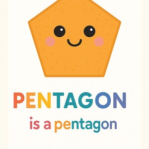 Printable Shape Flashcards for Kids | Cute Kawaii Shapes Poster ...