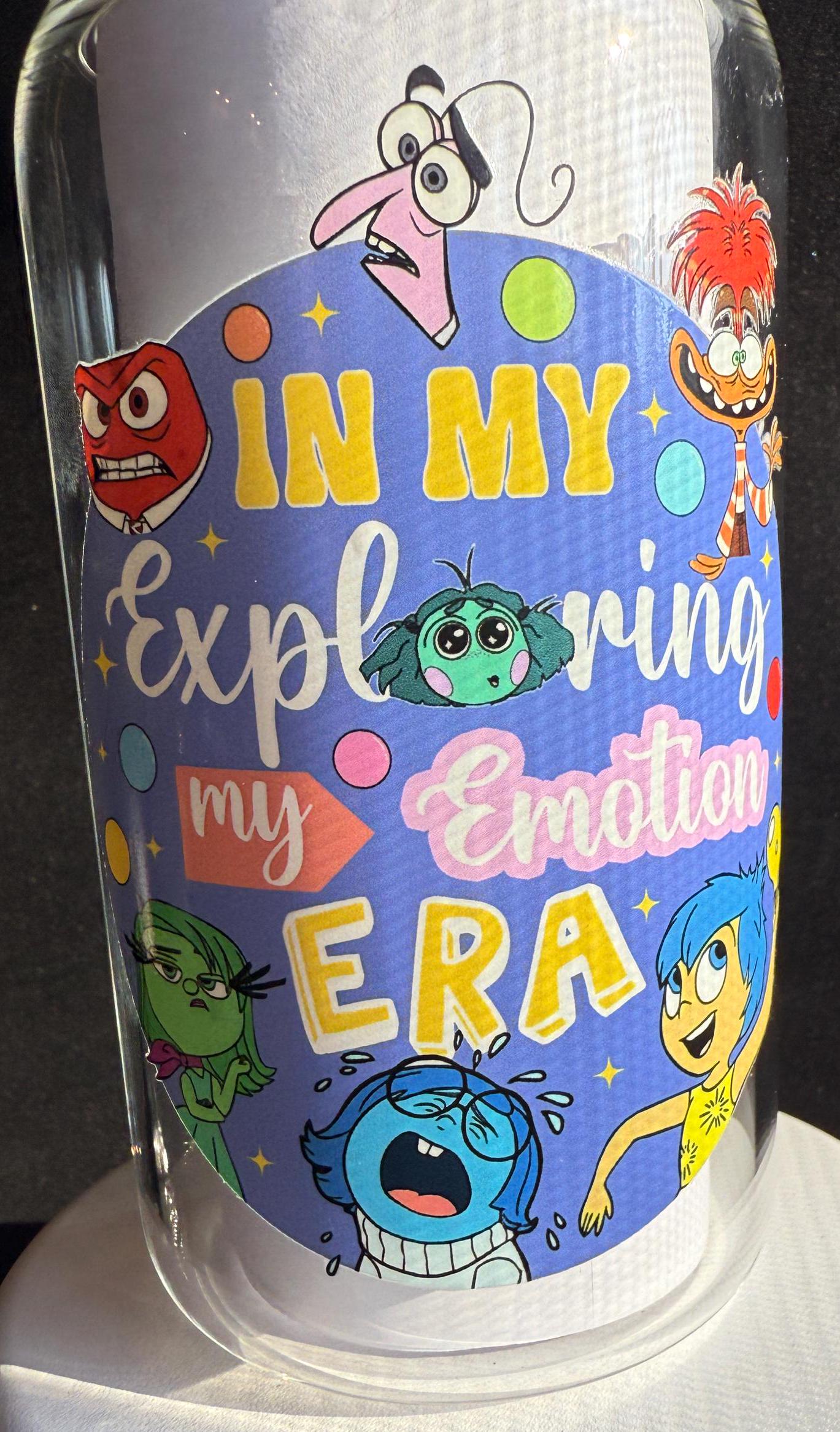 Disney's Inside Out Character Glasses With Lids and Glass Straws - Etsy