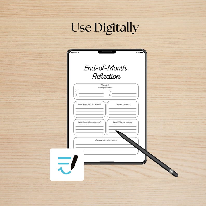 End of Month Reflection Journal Pages | A4, A6, & 8.5x11 Sizes | Dotted ...