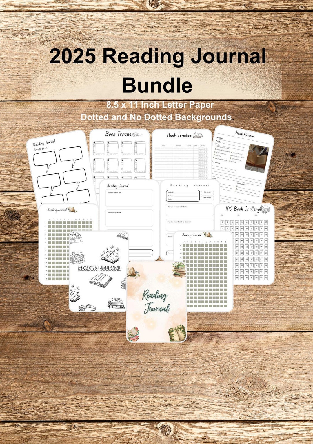 Reading Journal Bundle, Printable Reading Journal, Digital Reading ...