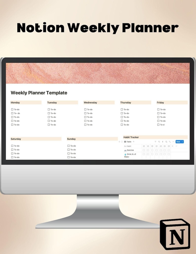 2025 Weekly Notion Planner Template: To-do List, Habit Tracker (digital ...