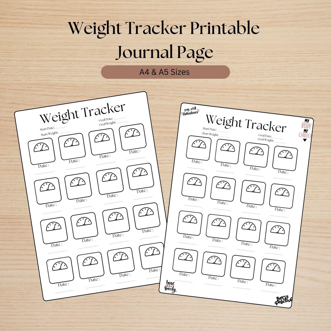 Weight Loss Tracker: Printable Health Goal Journal (A4 & A5 Sizes) - Etsy
