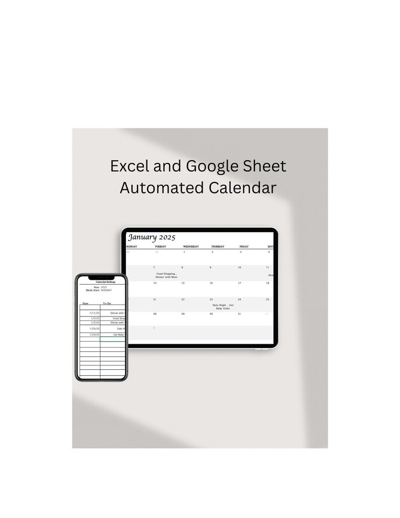 Google Sheets and Excel Digital Spreadsheet Planner| 2025 Calendar| To ...