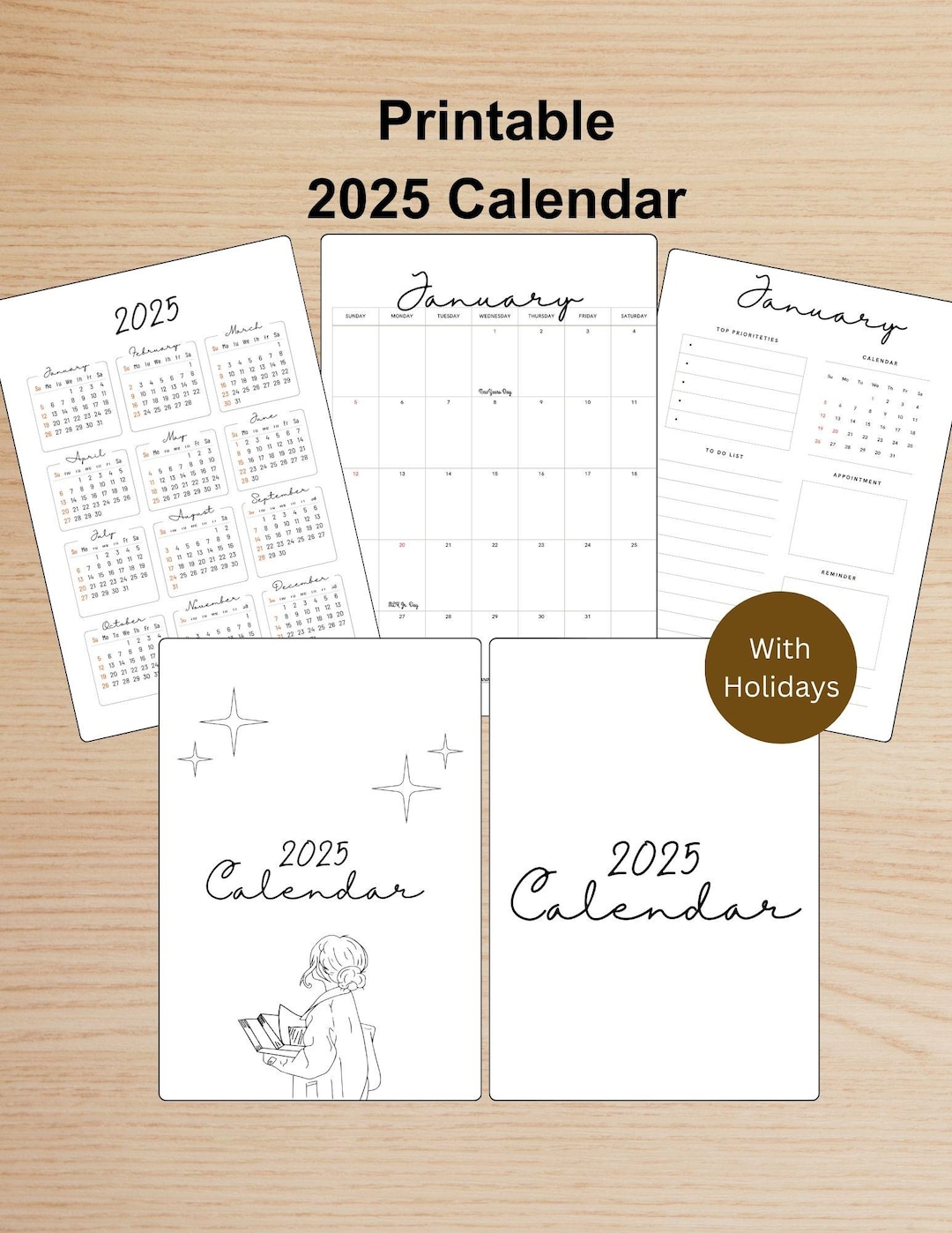 2025 Holiday Calendar: Printable Monthly Planner (PDF Download) - Etsy