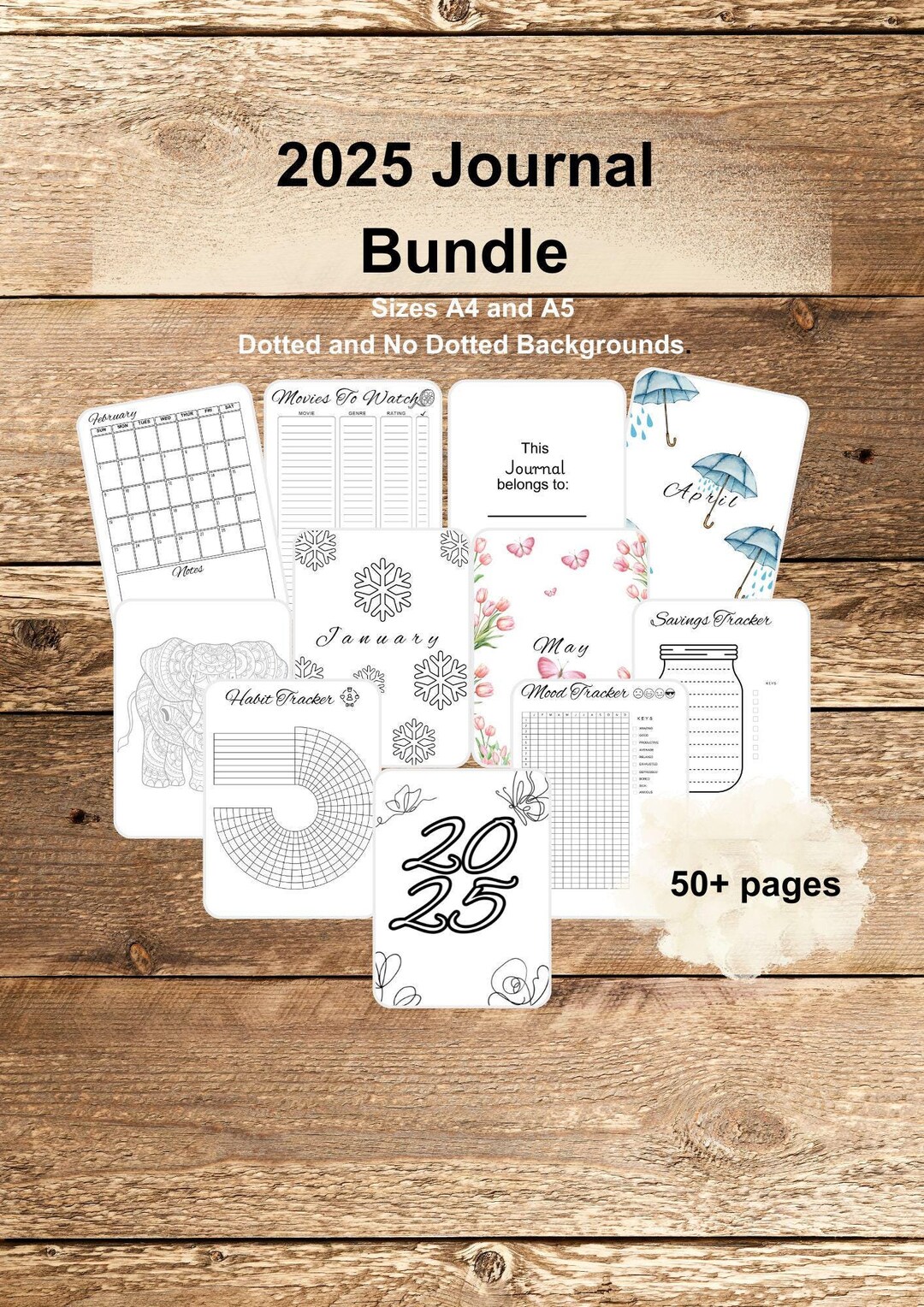2025 Journal Bundle: Printable Planner Pages (A4/A5) (digital Download ...