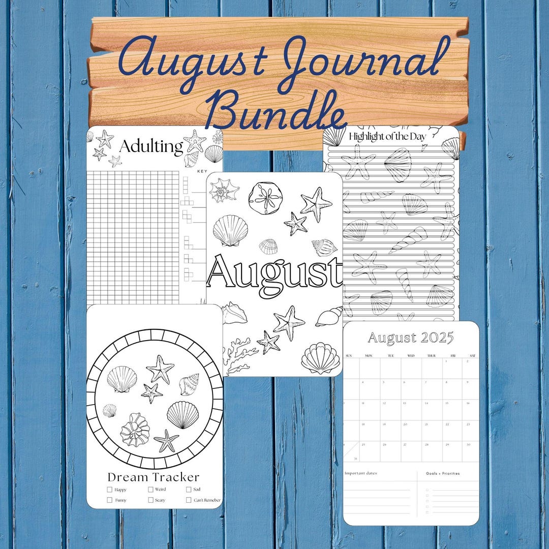 August 2025 Printable Monthly Planner A4 – Mood, Fitness, Habit, Water ...