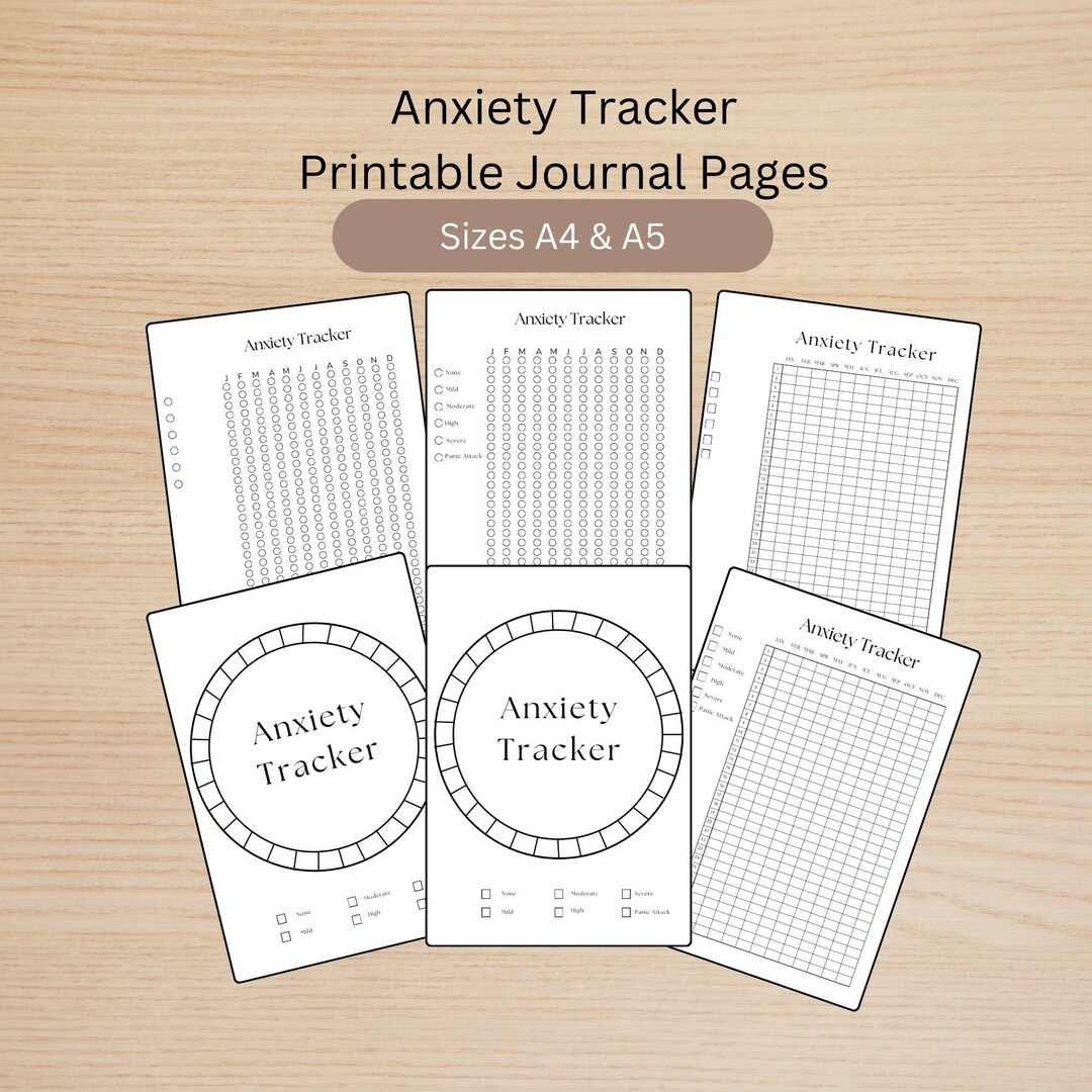 Printable Anxiety Tracker Pages, Self-care Journal Pages, Instant ...