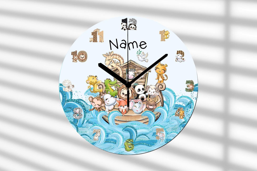 Noah's Ark Clock PNG, Clock Png, Sublimation, Cute, Digital Download ...
