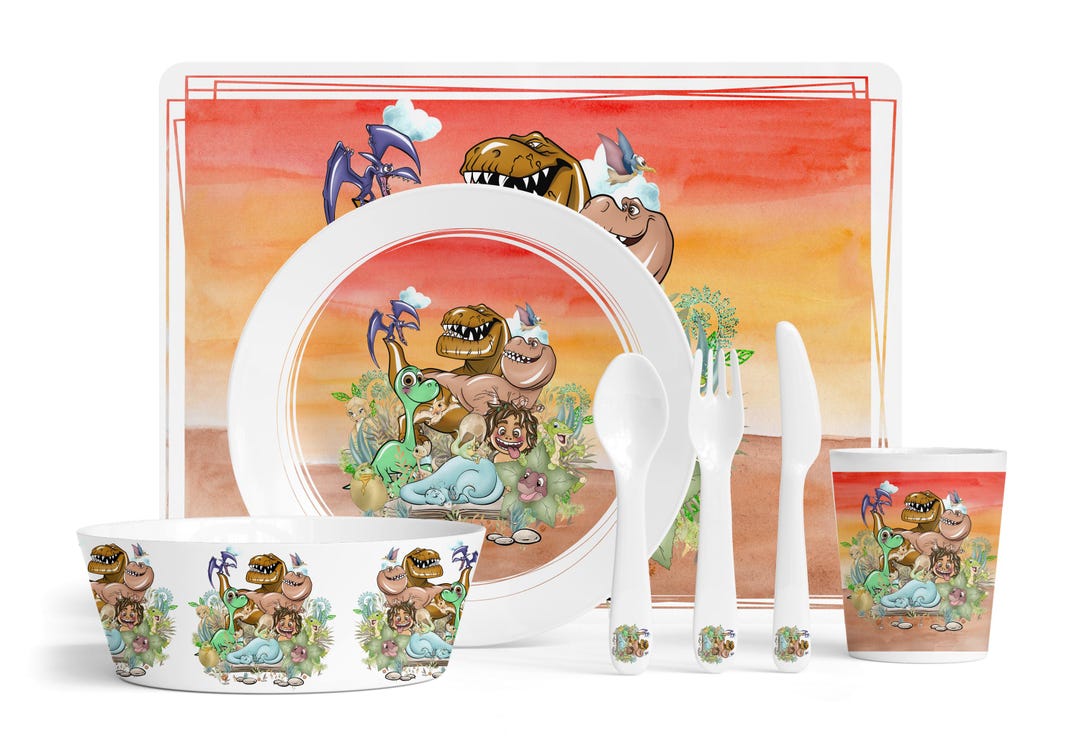 Dinosaur Dino Dinnerware Set PNG Custom Sublimation Dinosaur Png Custom ...