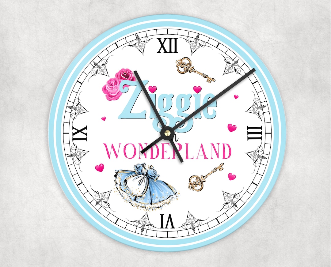 In Wonderland Sublimation Clock for Printing Clock PNG, Clock Png, Sublimation, Cute, Digital ...