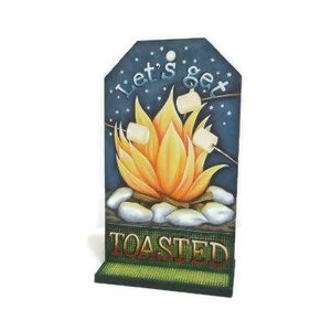 Hand Painted Campfire Marshmallow Sign | "let's Get Toasted" Camping ...