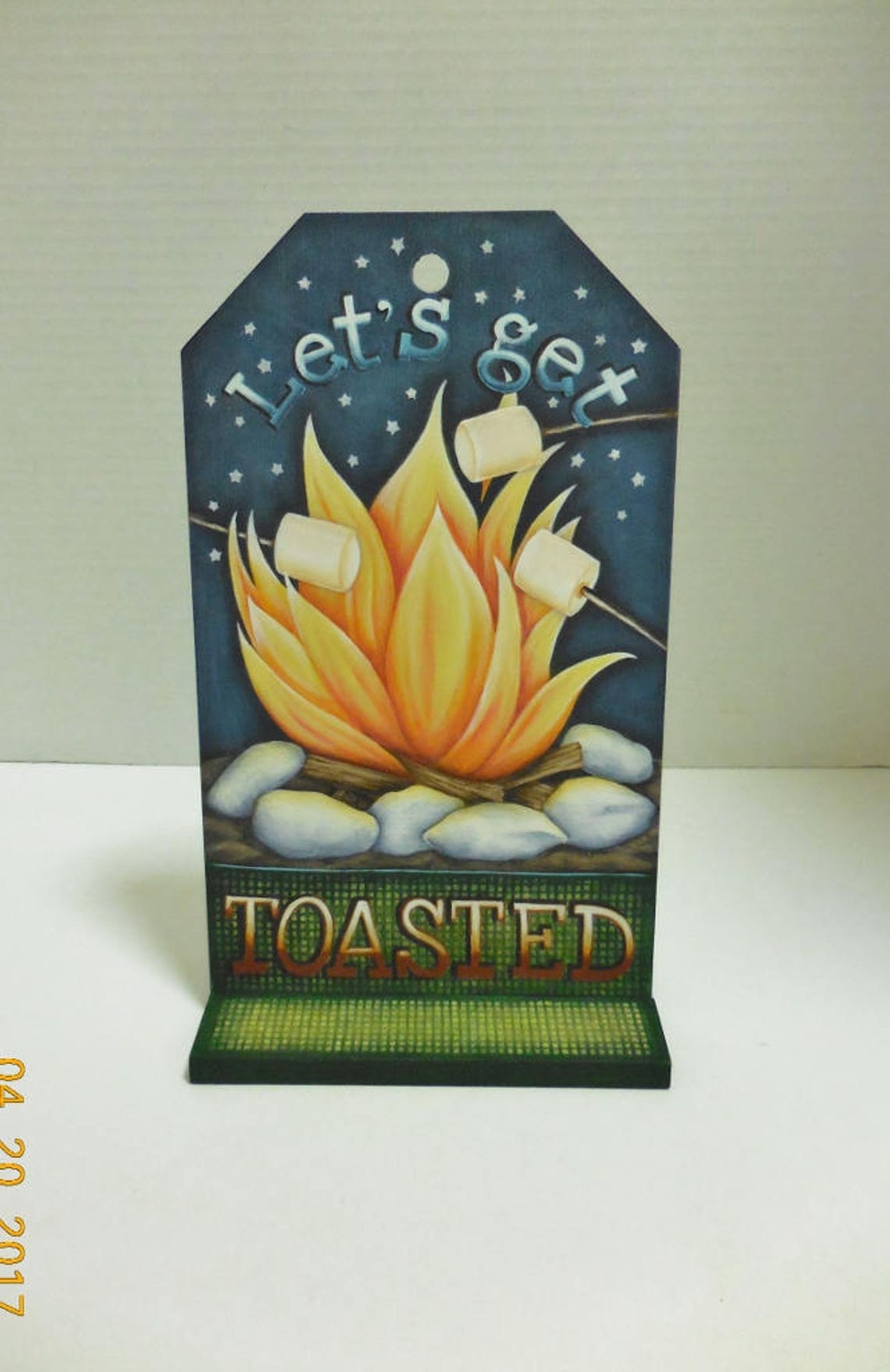 Roasting Marshmallows Campfire Sign Tole Painted Campfire | Etsy