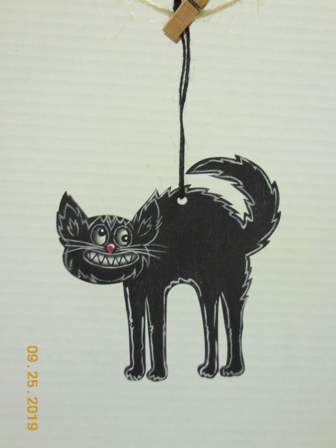 Black Cat Tole Painted Ornaments Grinning Black Cat - Etsy