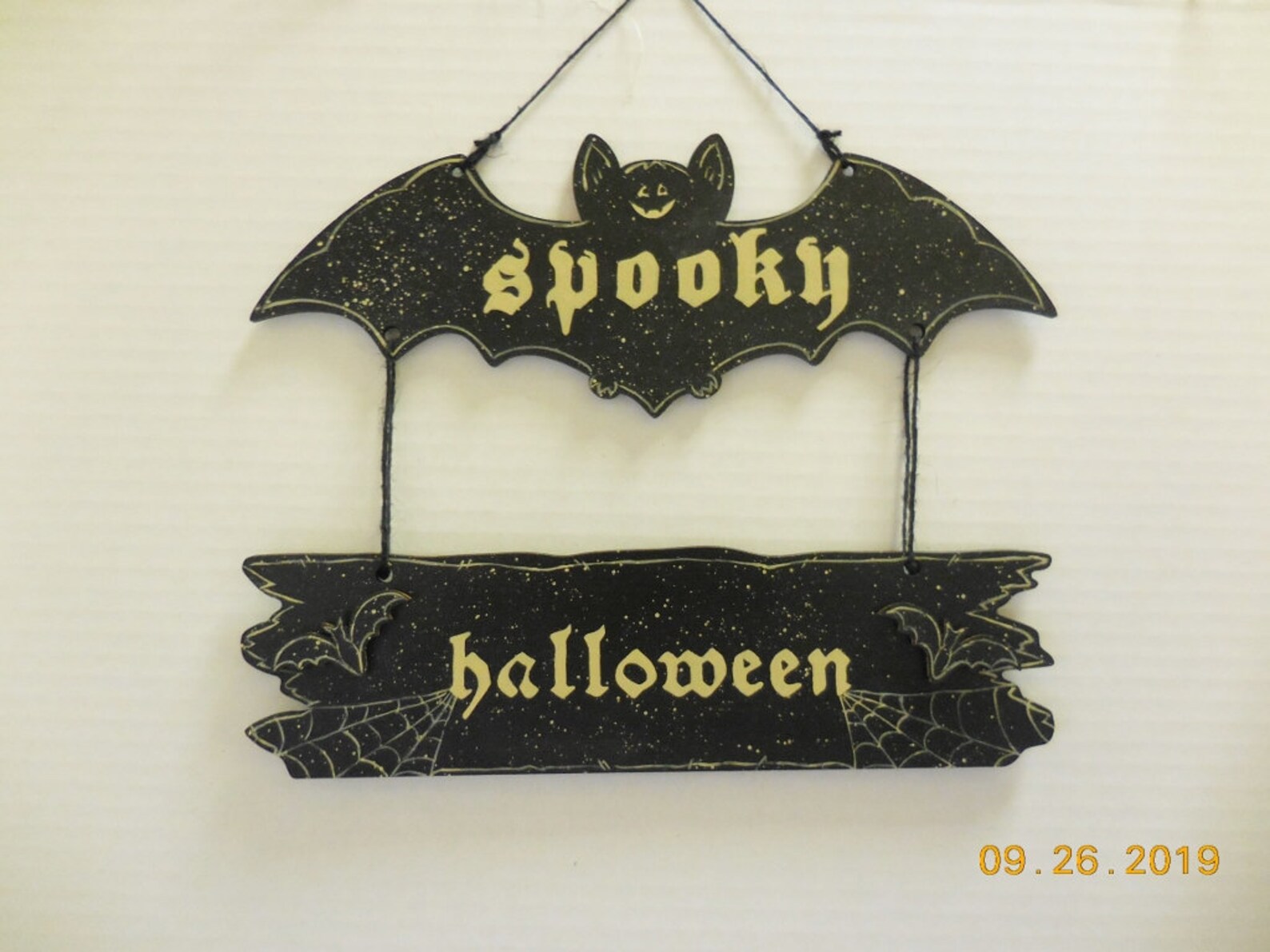 Spooky Halloween Bat Sign Hand Painted Halloween Sign - Etsy