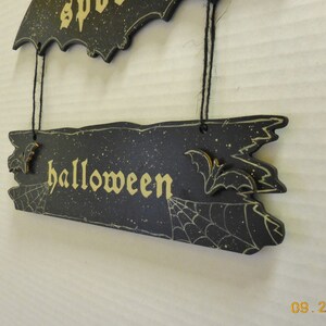 Spooky Halloween Bat Sign Hand Painted Halloween Sign - Etsy