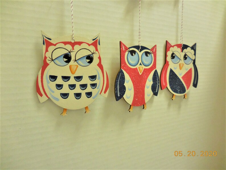 Patriotic Owl Ornament Red White Blue Owl Americana Owl | Etsy