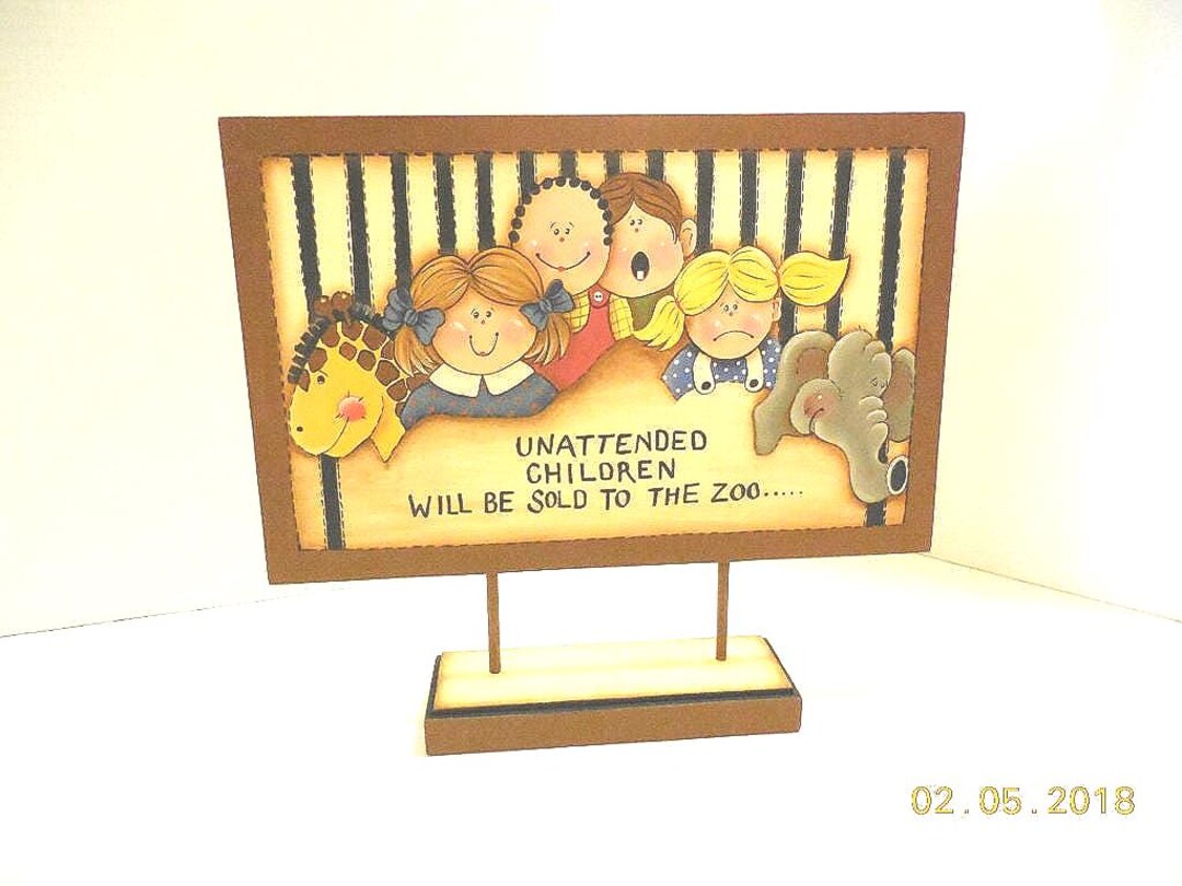 Humorous Sign Decoration for Child's Room, Fun Warning Sign for Brick ...