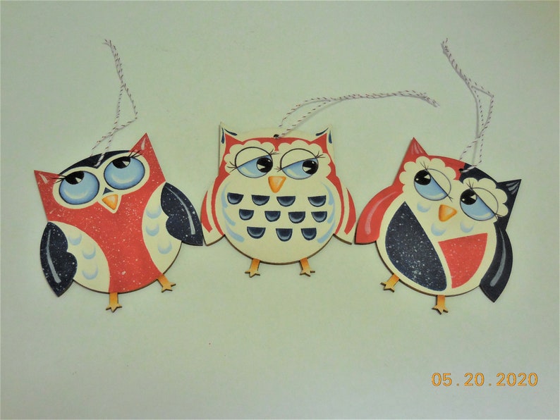 Patriotic Owls Decor | Red White Blue Owls | Americana Owl Ornament - Etsy