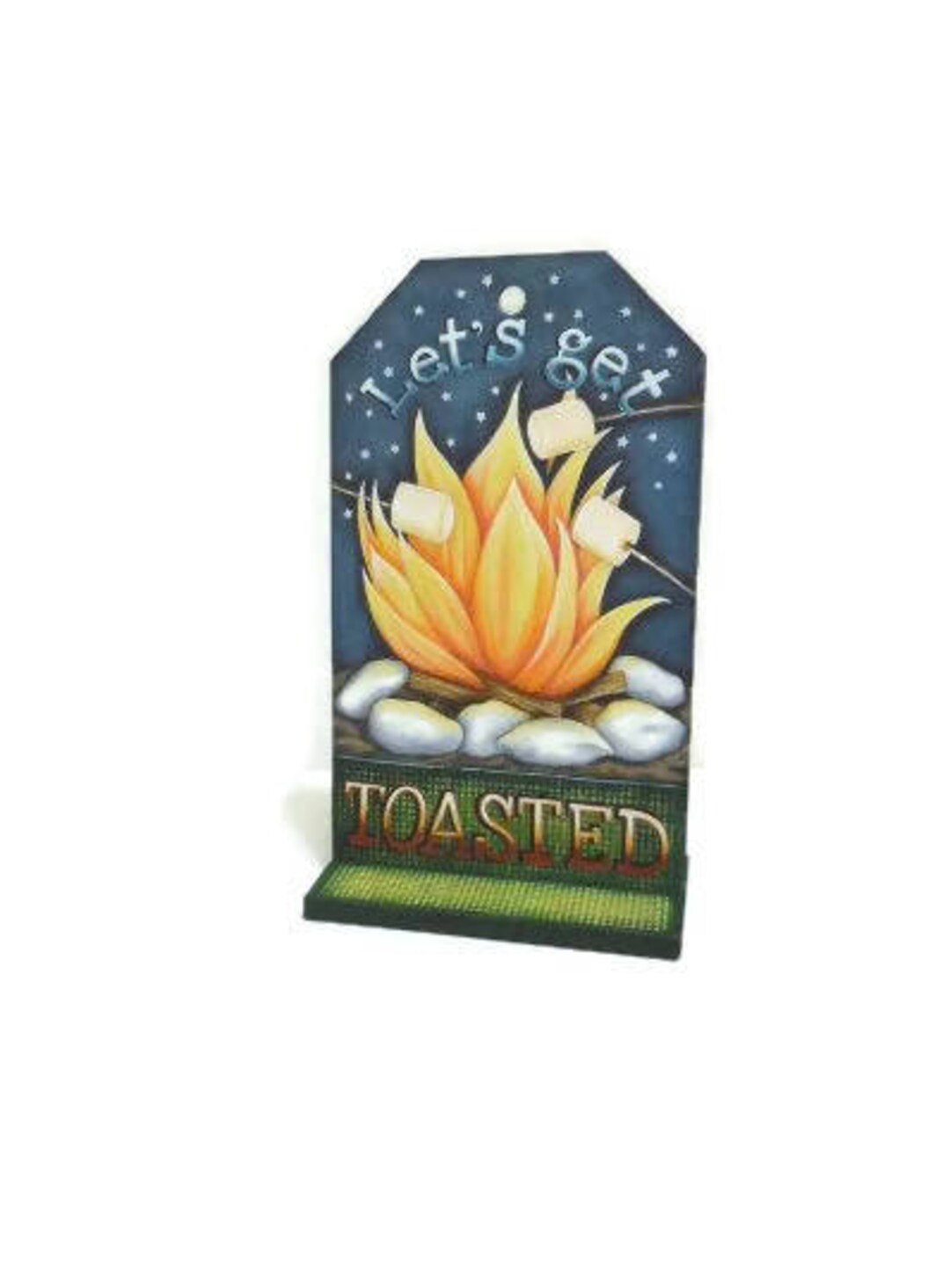 Roasting Marshmallows Campfire Sign | Tole Painted Campfire Sign | Hand ...
