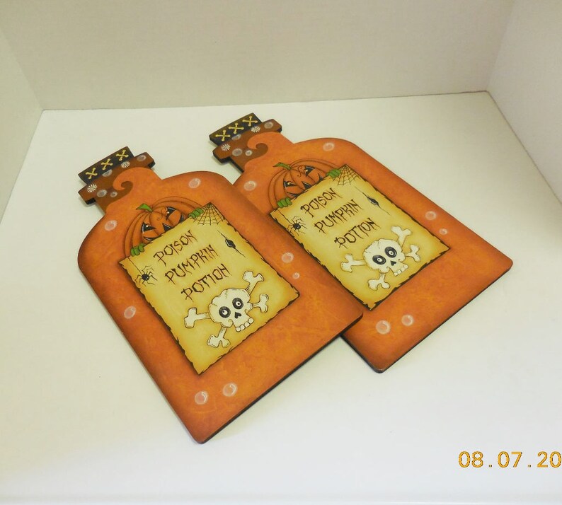 Halloween Poison Potion Bottle Sign Tole Painted Halloween | Etsy