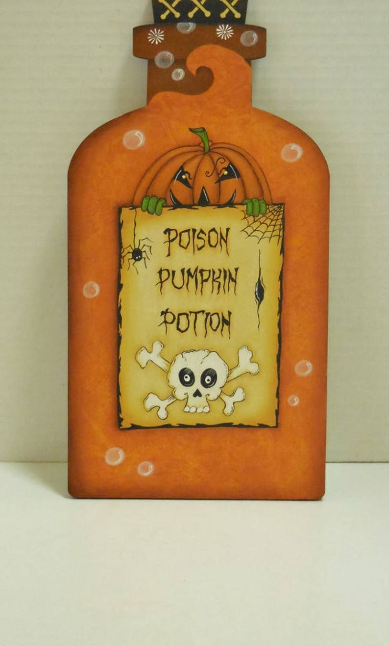 Halloween Poison Potion Bottle Sign Tole Painted Halloween | Etsy