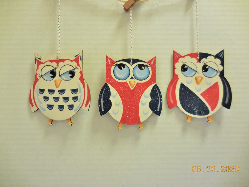 Patriotic Owl Ornament Red White Blue Owl Americana Owl | Etsy