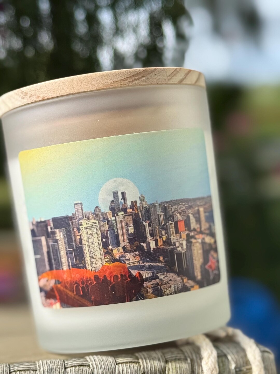Hand-poured Candle –surreal Space Needle Daydream Digi Art | Functional ...