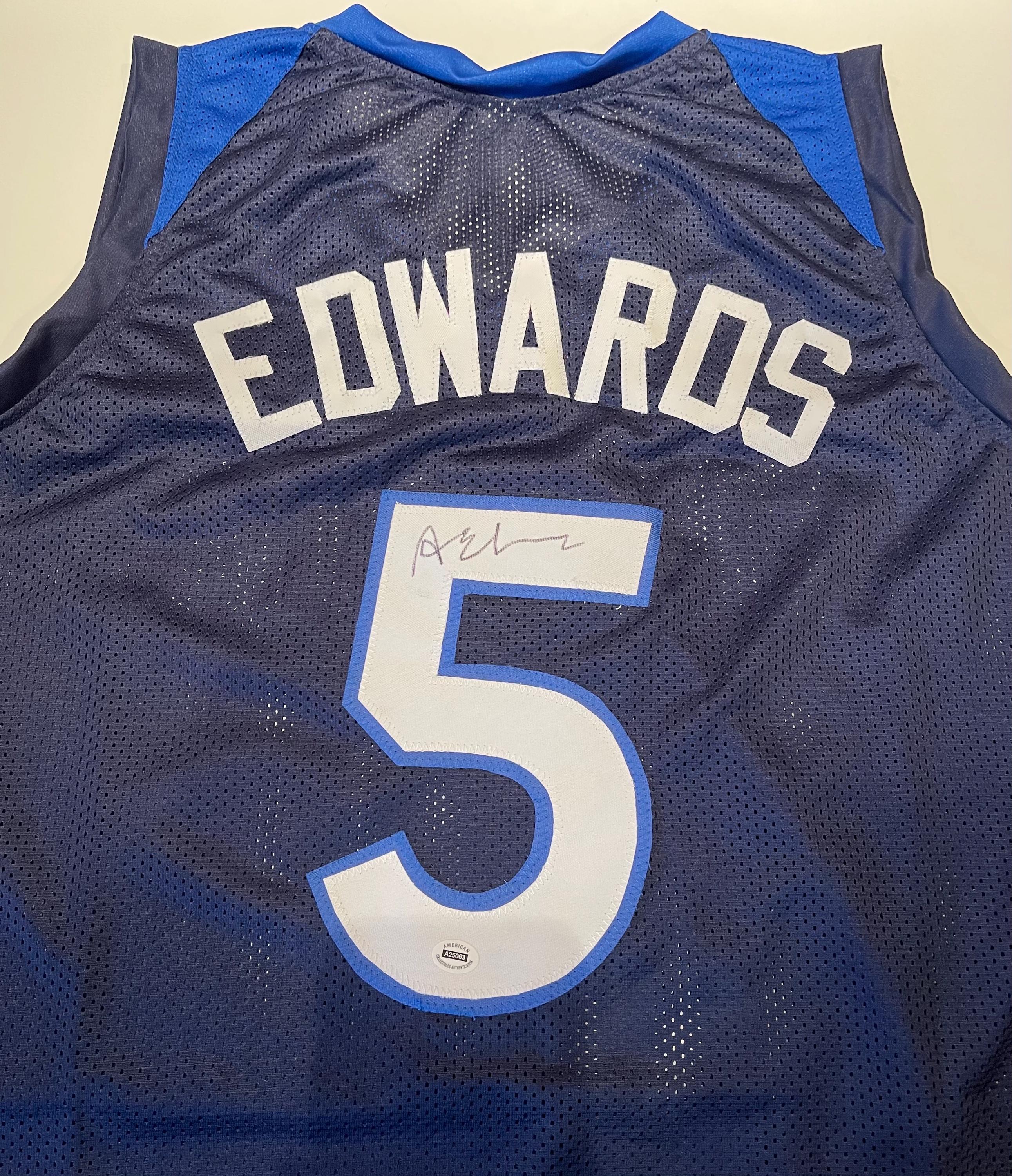 Nba Jerseys For Men Framed Facsimile Autographed Anthony Edwards 35x39 ...