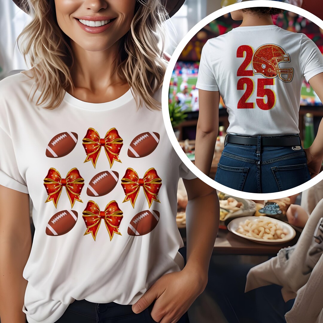 Super Bowl LIX 2025 T-shirt, Game Day Fan Must-have, Glitter Coquette ...